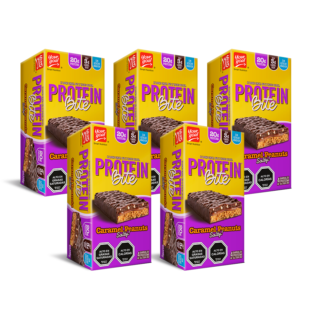 Pack 20 Barras Protein Bite Caramel Peanuts Salty – Your Goal
